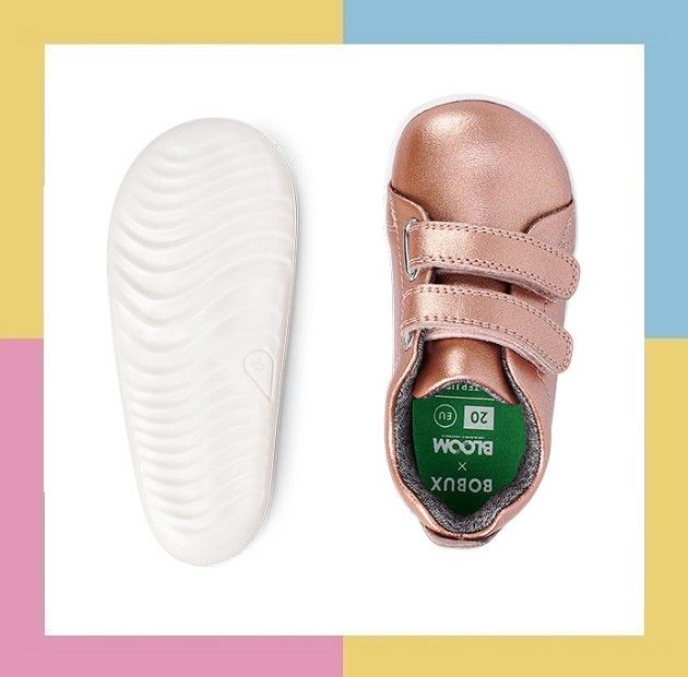Bobux Step Up Grass Court Bloom Rose Gold Shoes - Little Wanderers