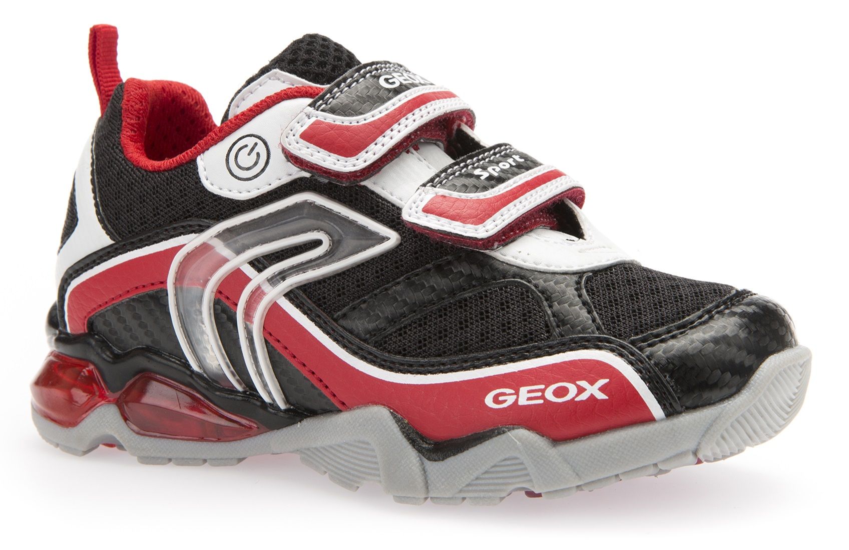 Geox Lights Eclipse Trainers White Red - Little Wanderers